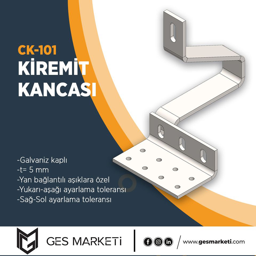 CK101 Kiremit Çatı Kancası - GESMARKETİ